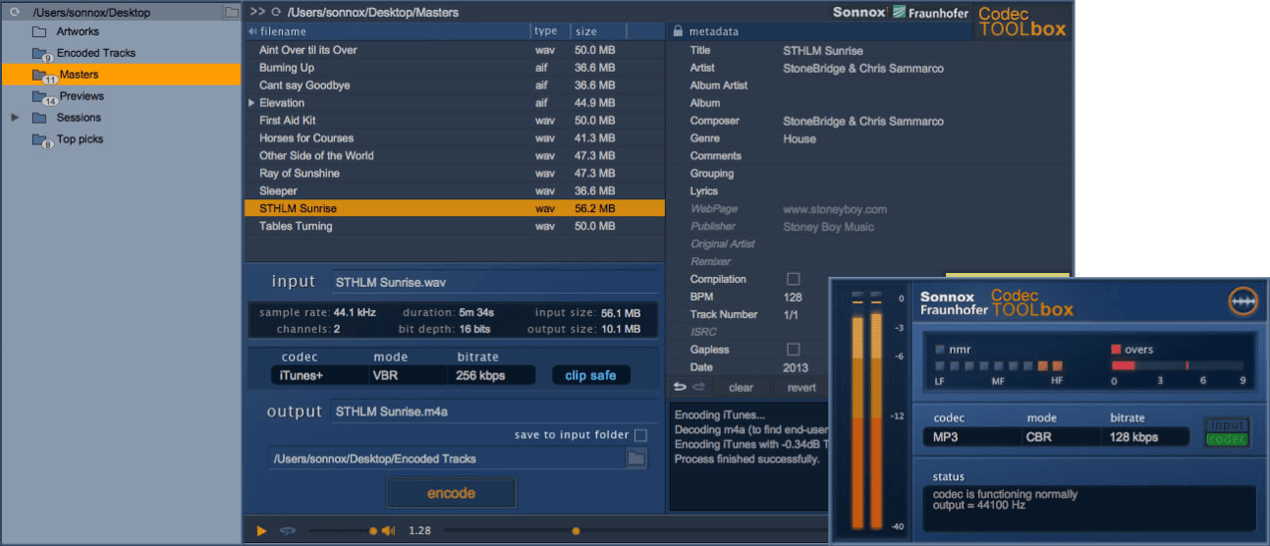 MP3 / AAC 規格に合わせて楽曲音量を最適化する SONNOX : Codec Toolbox