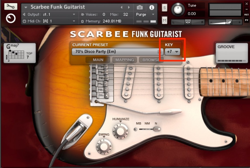 Native Insruments Scarbee Funk Guitarist 使い方① 基本概要とコード管理