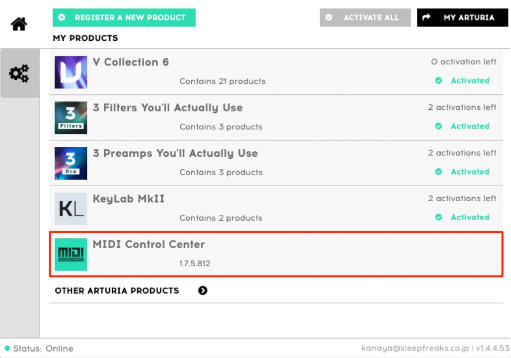 ARTURIA KeyLab MKII の使い方③ MIDI Control Centerを使用したパラメーターカスタマイズ
