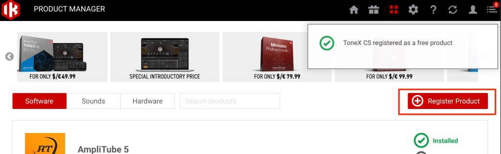 IK Multimedia 製品を使用するまでの流れ登録 オーソライズ