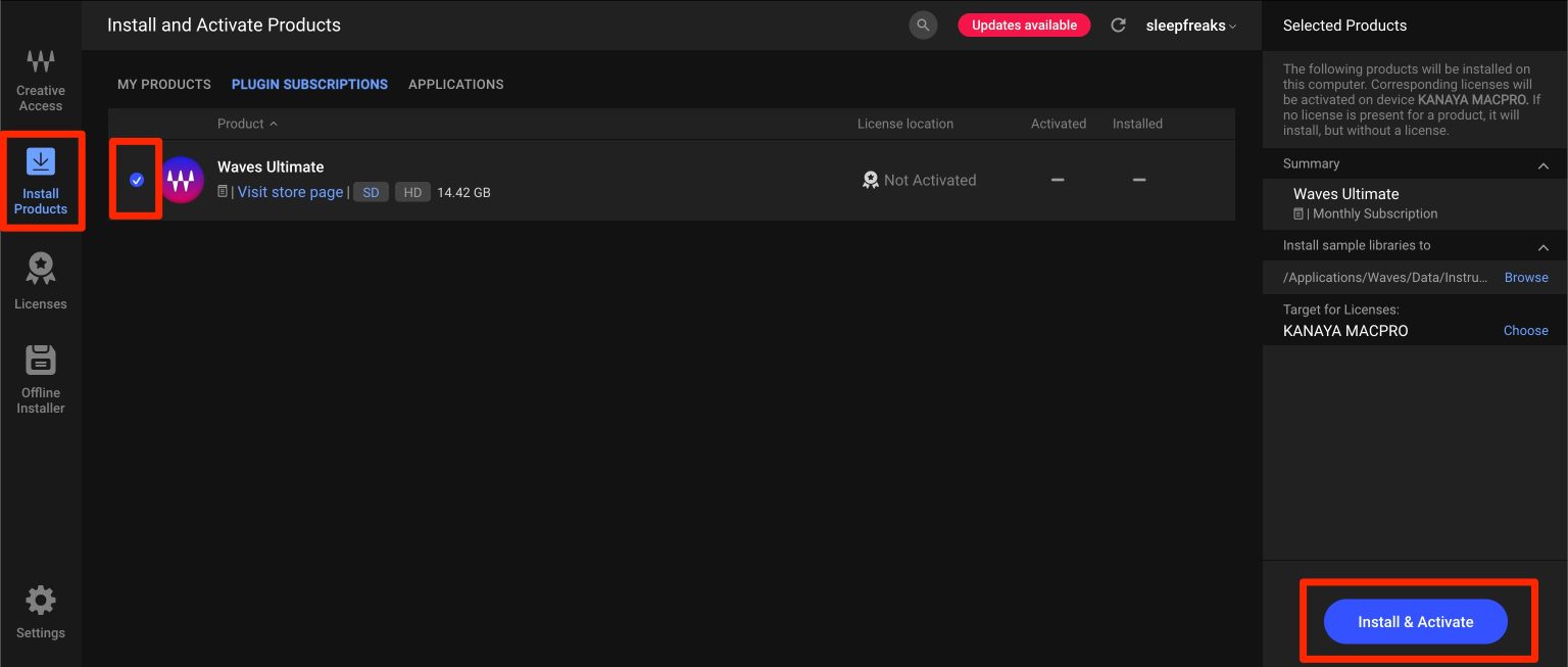 Waves Creative Access サブスクリプション 加入方法