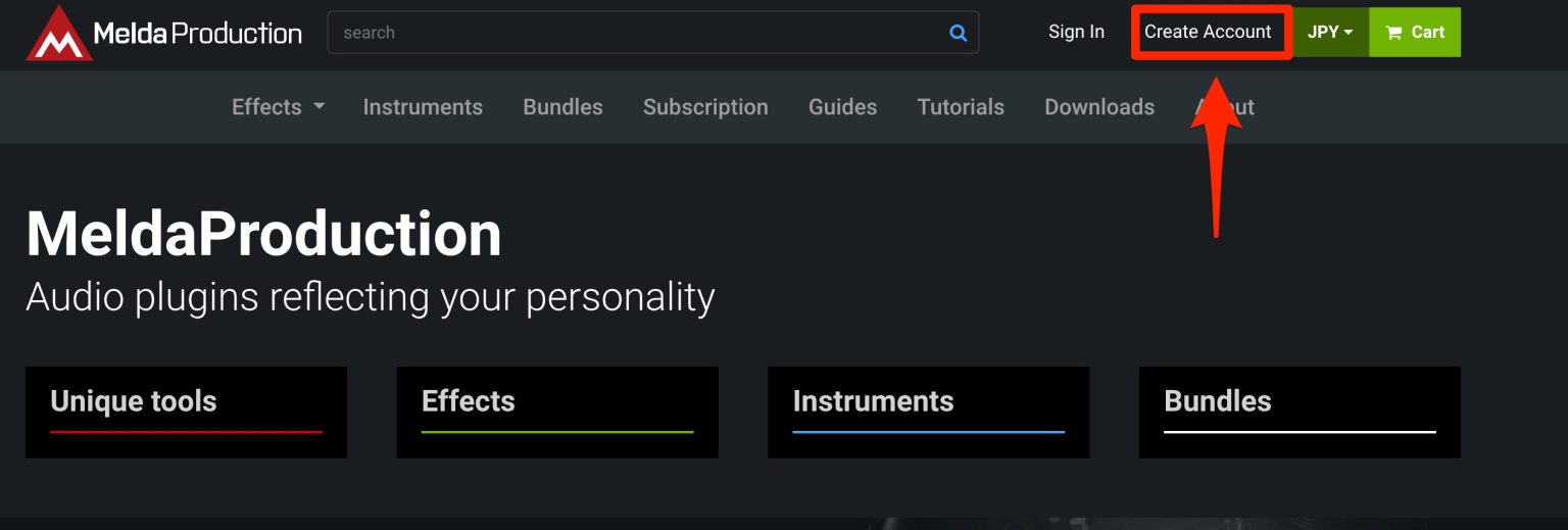 MeldaProductionプラグインを使用をするまでの流れ アカウント作成と製品のアクティベート