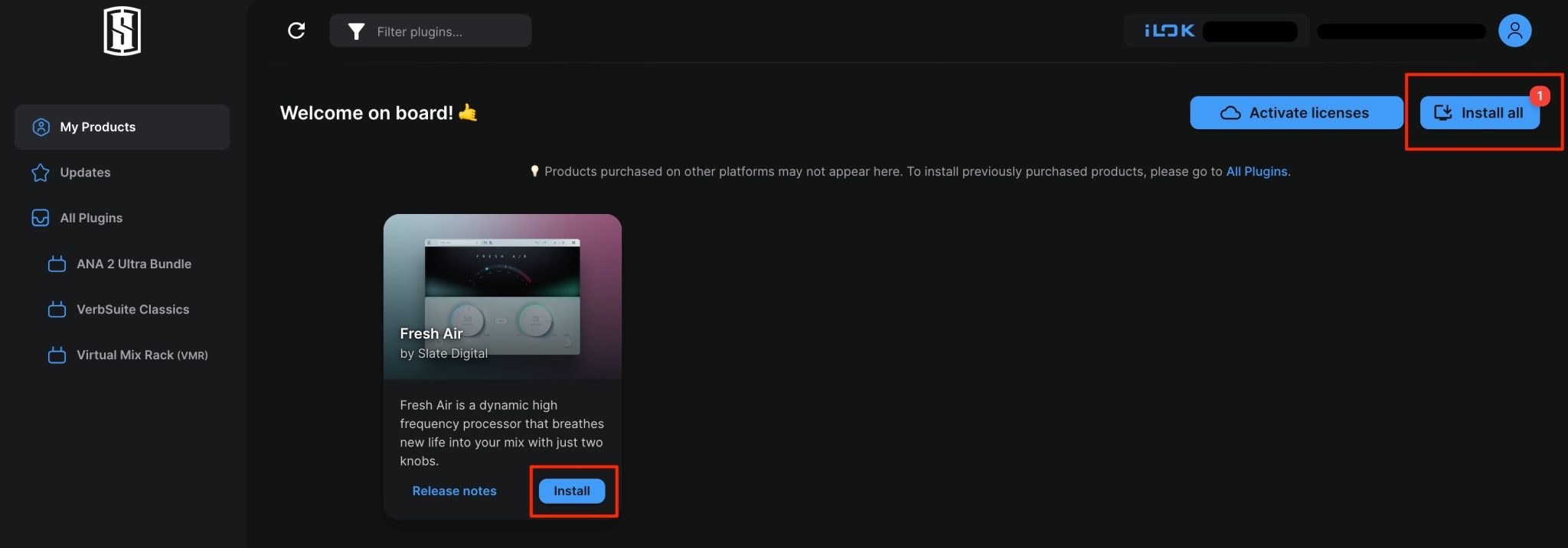 Slate Digital プラグインを使用をするまでの流れ アカウント作成と製品のオーサライズ