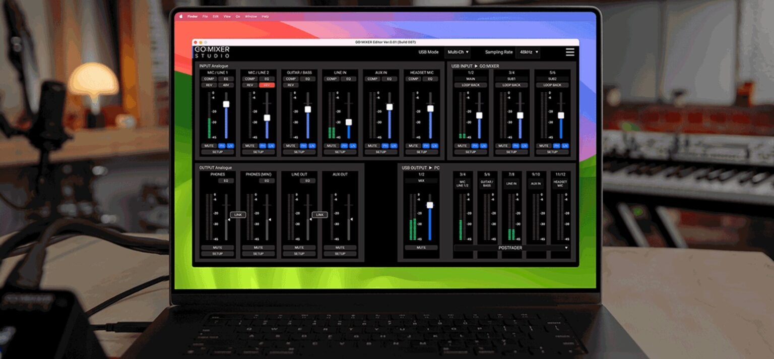 【Roland GO:MIXER STUDIO】配信・DAW録音・動画制作に対応するオールインワン・コンパクトミキサー